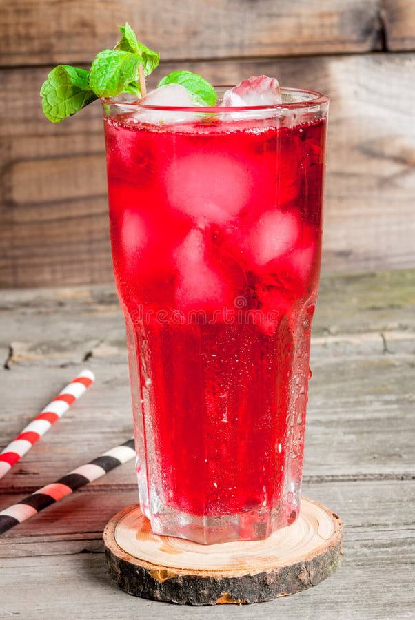 Summer Iced Red Drink - Tea or Juice Stock Image - Image of currants ...