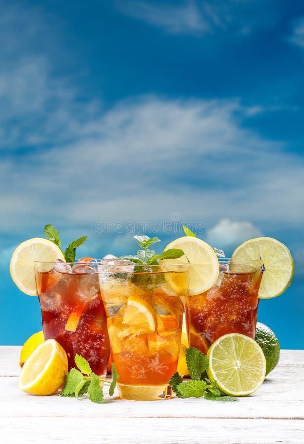 Summer iced tea stock image. Image of beach, vodka, appetizer - 41646741