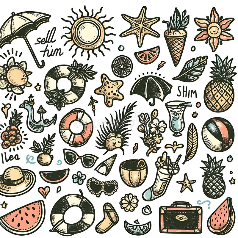 Summer Icon Sets To Elevate Your Mobile App Design Stock Illustration ...
