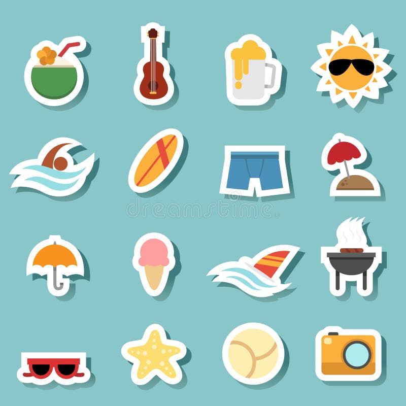 Summer icon vector stock vector. Illustration of sticker - 51532957
