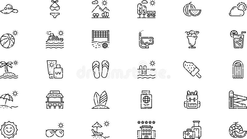 Summer Icons High-Quality Vector Icons Collection with Editable Stroke ...