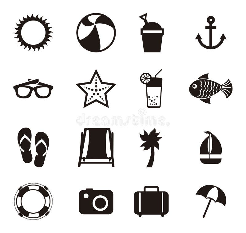 Summer Holiday White Icons Stock Illustrations – 15,451 Summer Holiday ...