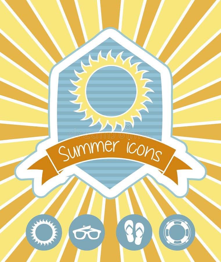 Summer icons stock vector. Illustration of anchor, flops - 30333997