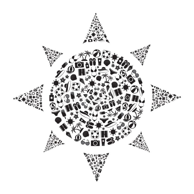 Summer Icons Set shape sun stock vector. Illustration of relaxation ...