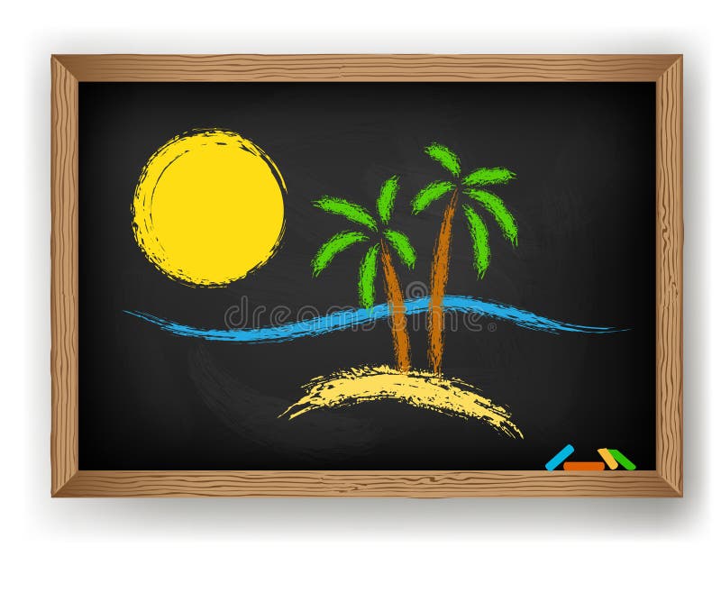 Chalk Art Palm Tree Stock Illustrations – 210 Chalk Art Palm Tree Stock ...