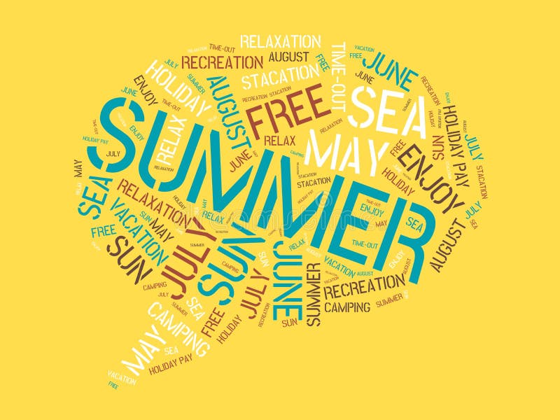SUMMER - Image with Words Associated with the Topic SUMMER and SUN ...