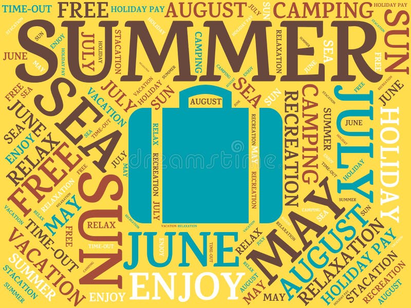 SUMMER - Image with Words Associated with the Topic SUMMER and SUN ...