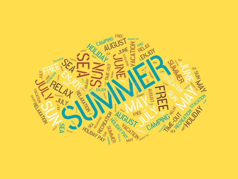 SUMMER - Image with Words Associated with the Topic SUMMER and SUN ...
