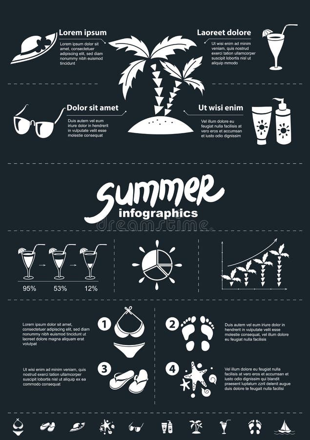 Summer Infographics Elements Stock Vector - Illustration of sign ...