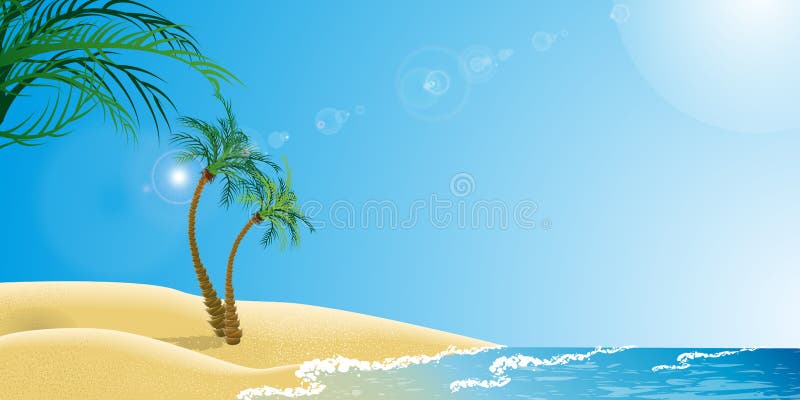 Summer island banner stock vector. Illustration of vector - 162612614