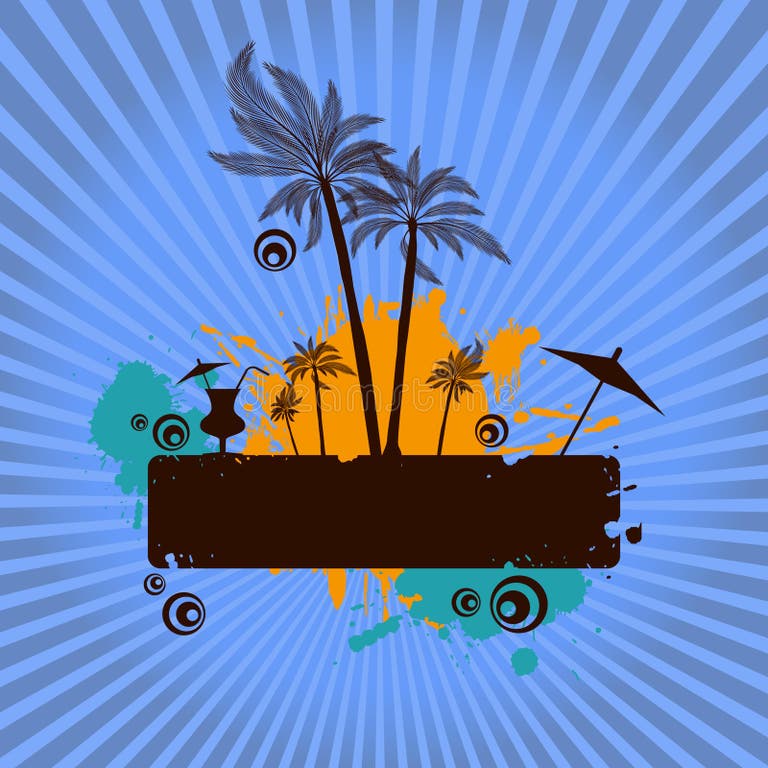 Summer island vector stock vector. Illustration of grunge - 6425079