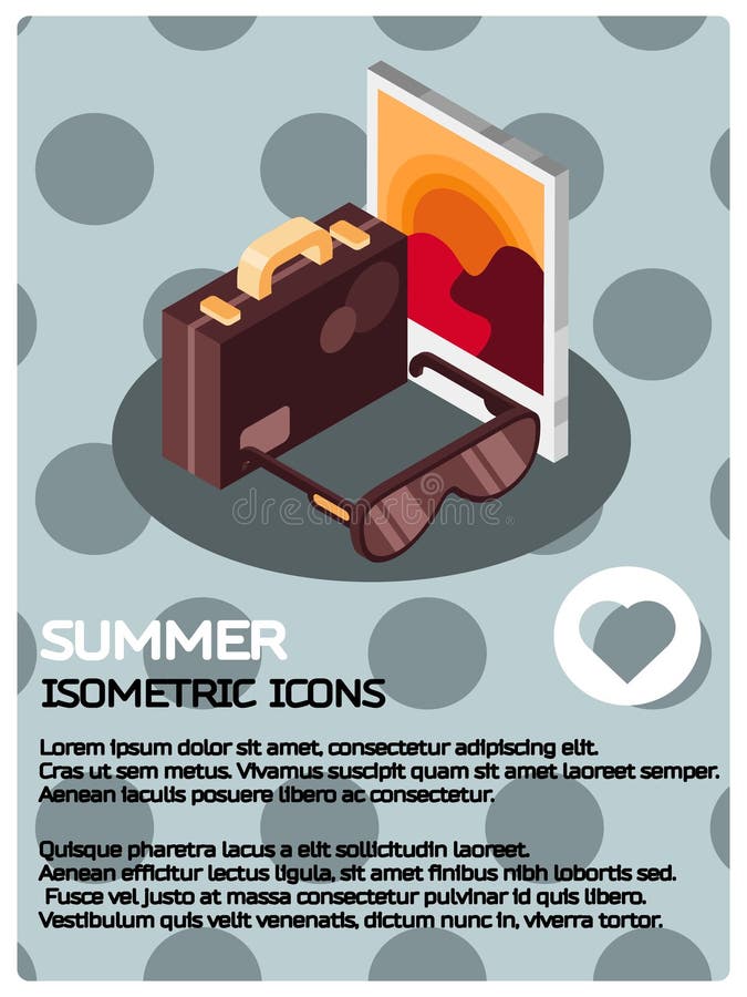 Summer isometric poster stock vector. Illustration of credit - 112965665
