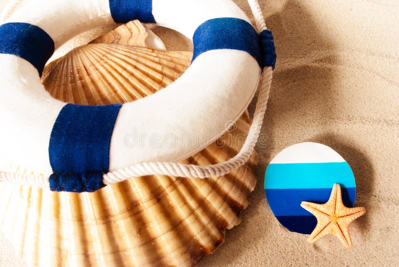 Summer items. stock photo. Image of coast, round, star - 56152222