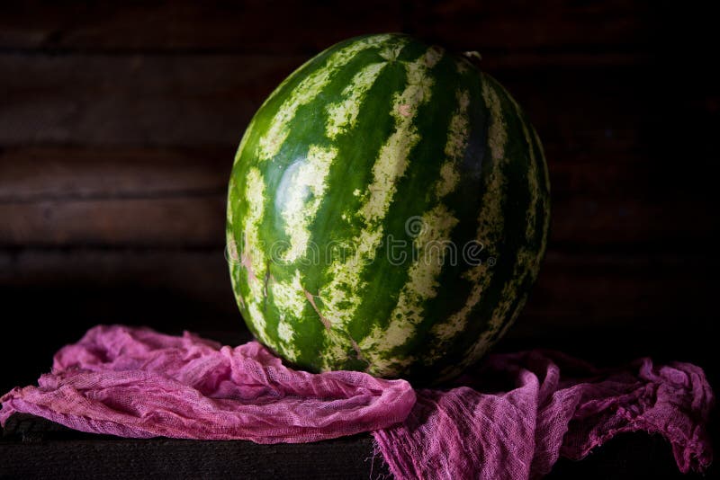 Summer Juicy Red Watermelon on a Wooden Table Stock Image - Image of ...