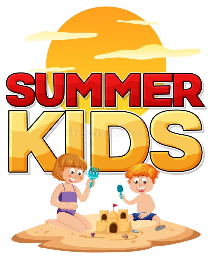 Summer Kids Text for Banner or Poster Design Stock Vector ...