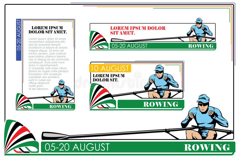 Summer Kinds of Sports. Rowing Stock Vector - Illustration of person ...