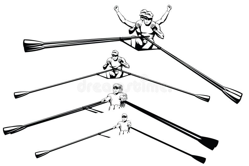 Summer Kinds of Sports. Rowing Stock Vector - Illustration of ...