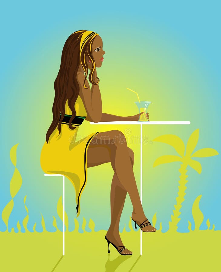 Summer Lady stock vector. Illustration of dress, cold - 3792283