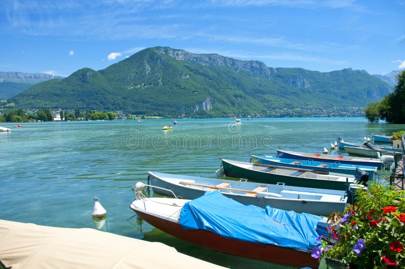Summer in the lake Annecy stock image. Image of blue - 24100129