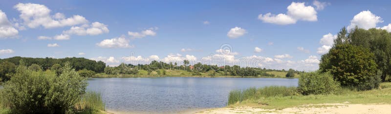 Summer lake - panorama stock image. Image of water, recreational - 3033261