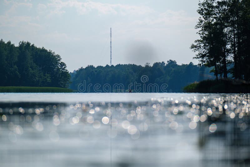 Summer Lake Water Surface Abstract from Low Point of View Stock Image ...