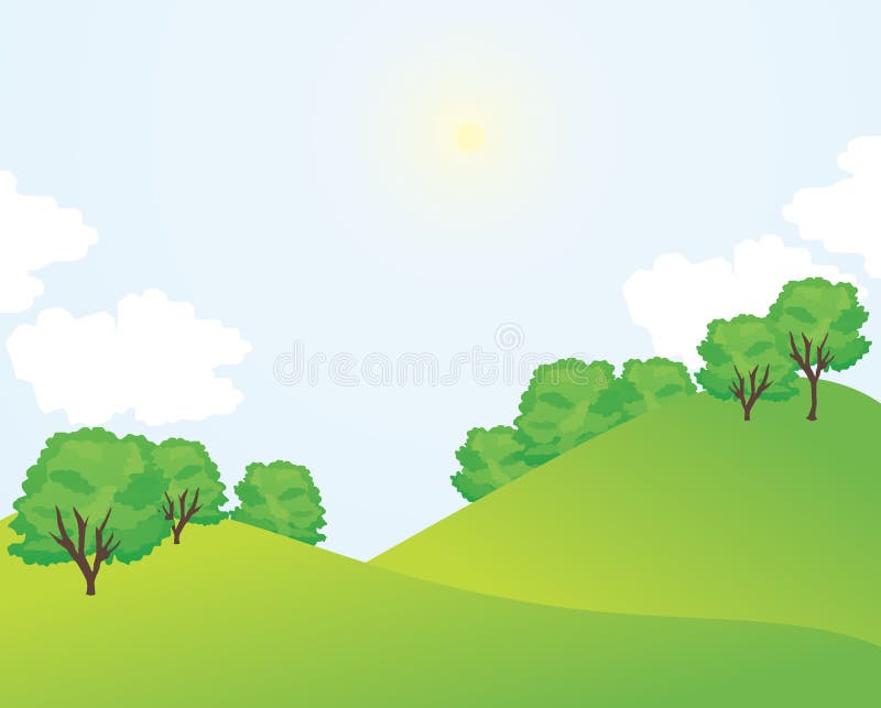 Summer landscape stock vector. Illustration of green, lawn - 2703621