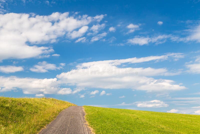 Summer Landscape with Blue Sky with Clouds. Stock Image - Image of ...