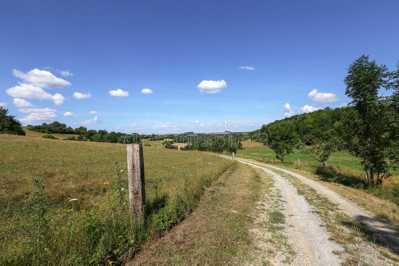 Summer Landscape with Blue Sky and White Clouds Stock Photo - Image of ...