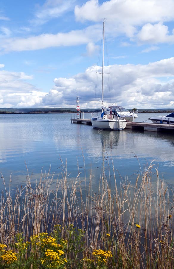 Summer Landscape with Boats Stock Image - Image of saling, tranquility ...