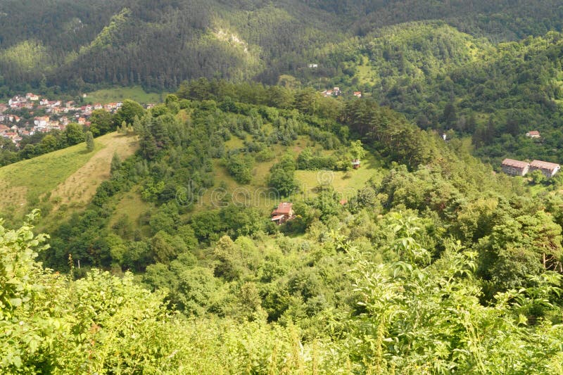 Summer landscape in Brasov stock image. Image of valley - 96993637