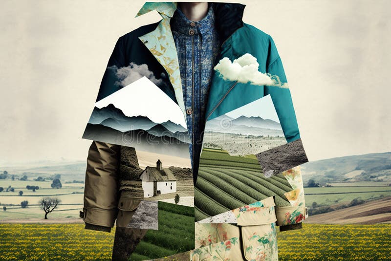 Summer Landscape Collage, Created with Generative AI Technology Stock ...