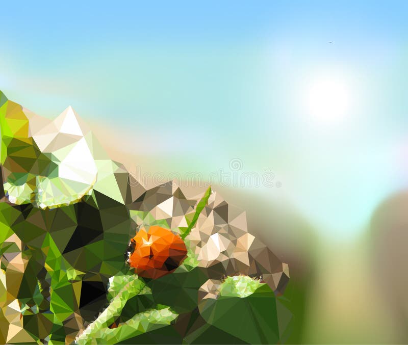 Summer Landscape with Dusty Road and Ladybug Stock Vector ...