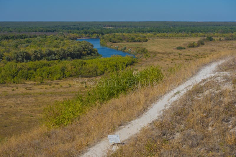 Summer Landscape, Field and Bend of the River Stock Photo - Image of ...