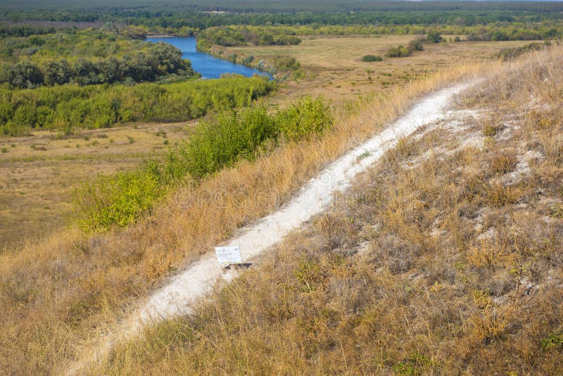 Summer Landscape, Field and Bend of the River Stock Image - Image of ...