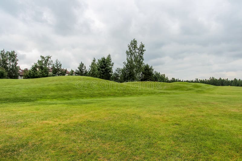 Summer Landscape Golf Course Panorama and Background Stock Image ...