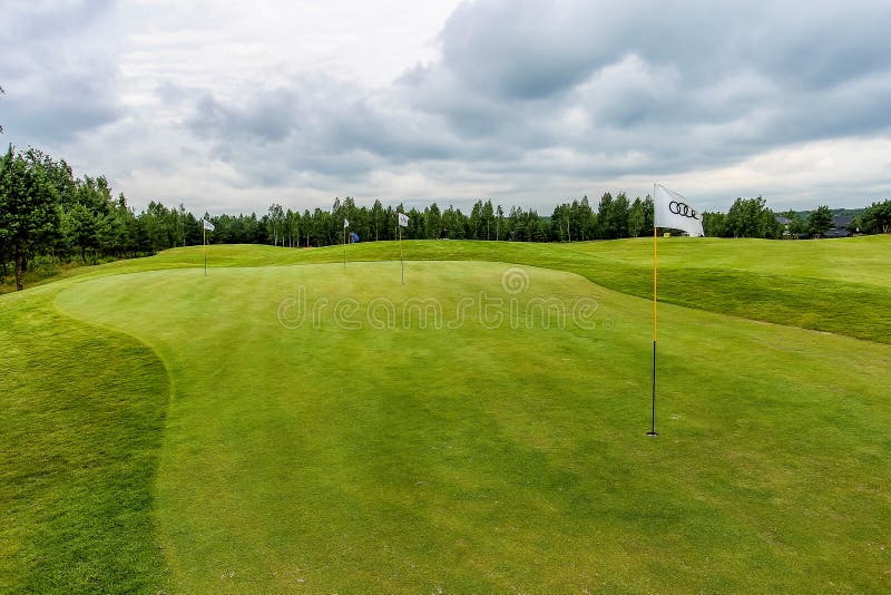 Summer Landscape Golf Course Panorama and Background Stock Photo ...