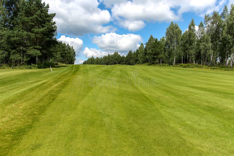 Summer Landscape Golf Course Panorama and Background Stock Photo ...