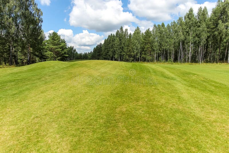 Summer Landscape Golf Course Panorama and Background Stock Image ...
