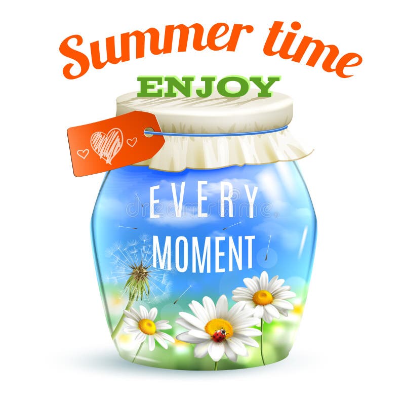 Summer Landscape Jar stock vector. Illustration of inside - 53109043