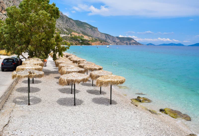 Beach of Kineta, Greece. stock image. Image of rest - 108404873