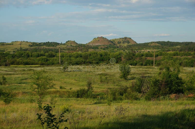 Landscape with Mine Waste Heaps Stock Photo - Image of waste, trees ...