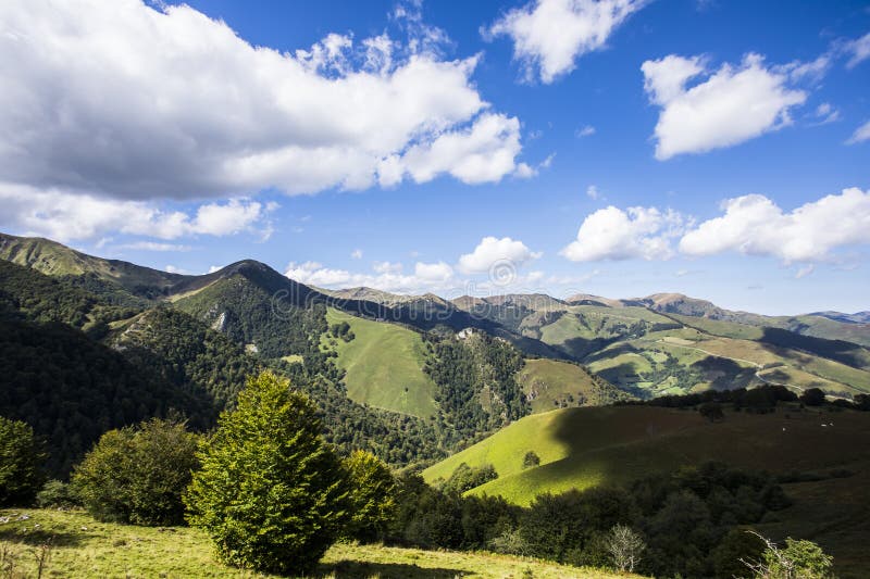 Summer Landscape in the Mountains of Navarra, Pyrenees, Spain Stock ...