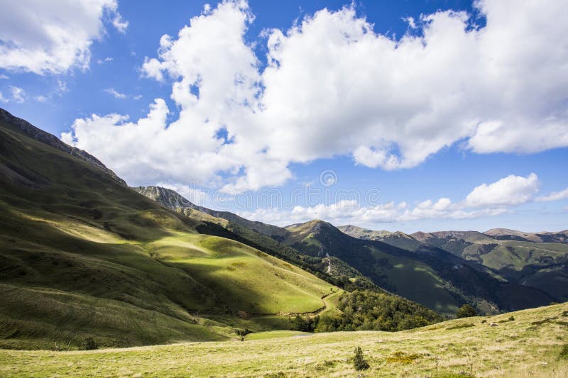 Summer Landscape in the Mountains of Navarra, Pyrenees, Spain Stock ...
