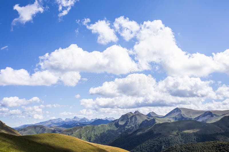 Summer Landscape in the Mountains of Navarra, Pyrenees, Spain Stock ...