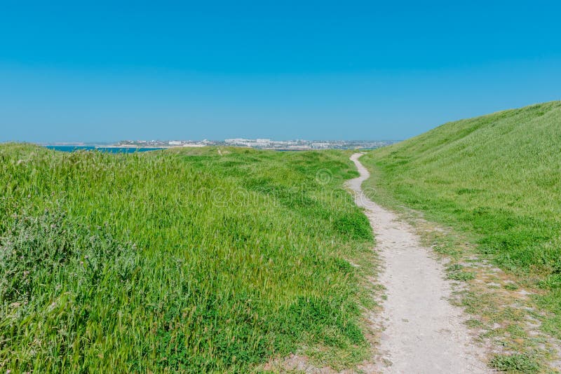 Summer Landscape- Path on the Hill Stock Photo - Image of horizon ...