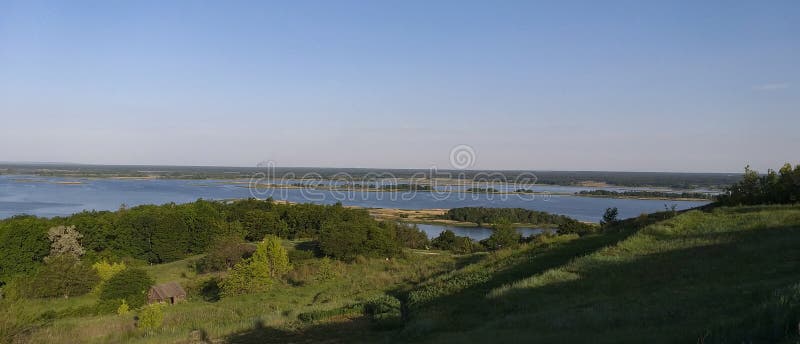 Summer Landscape and a River Far Away Stock Image - Image of land ...