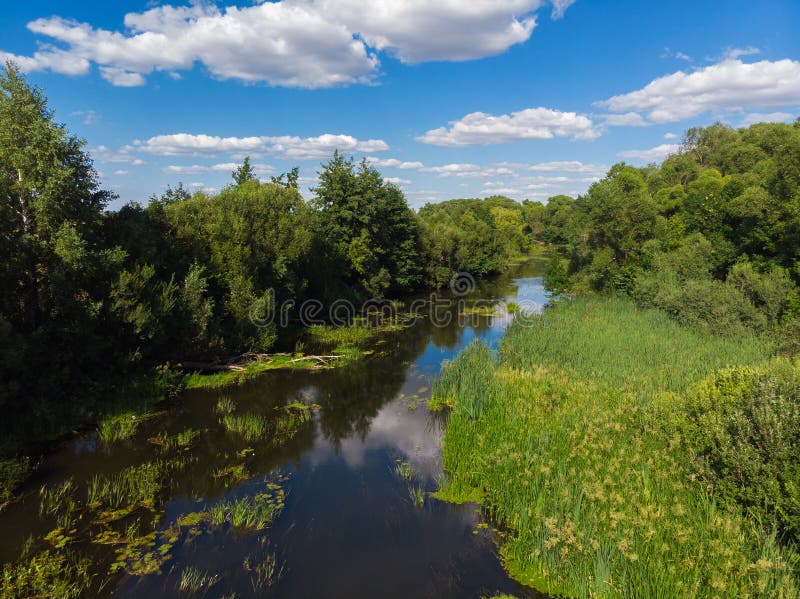 Summer Landscape with River in Russia Stock Photo - Image of landscape ...