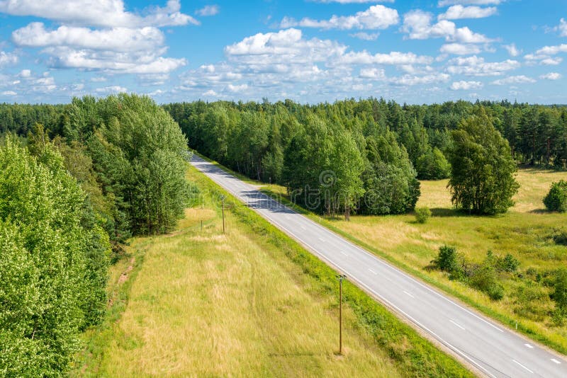 Summer Landscape with Road among the Forest Top View Stock Image ...