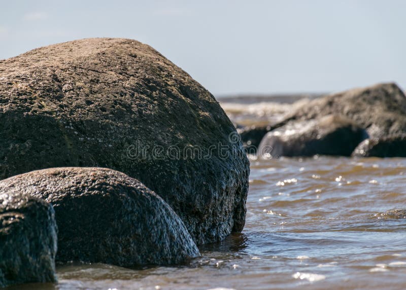 Summer Landscape with Rocks by the Sea, Baltic Sea Coast Stock Photo ...