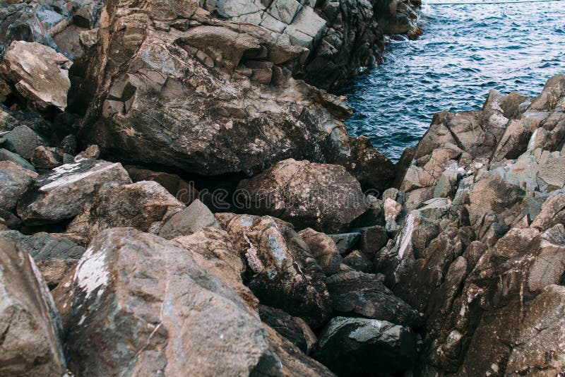 Summer Landscape with Rocks and Sea Stock Photo - Image of coast, storm ...